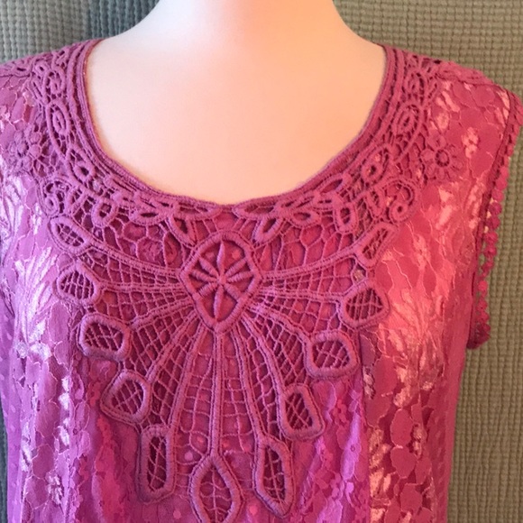 The Pyramid Collection | Dresses | Pink Embroidered And Lace Dress Xl ...